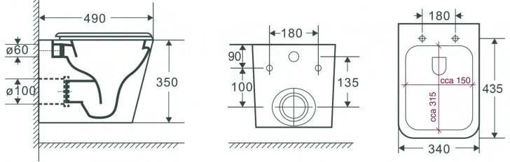 Alcaplast AM102/1120 Jádromodul komplet do bytových jader se závěsným WC RIMLESS Orlo