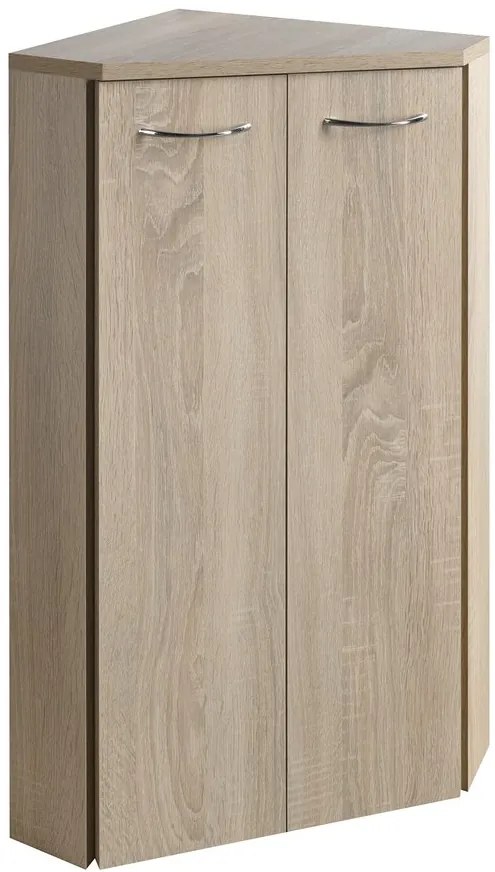 Aqualine Keramia Fresh koupelnová doplňková skříňka rohová 35 x 78 x 35 cm dub platin 50323