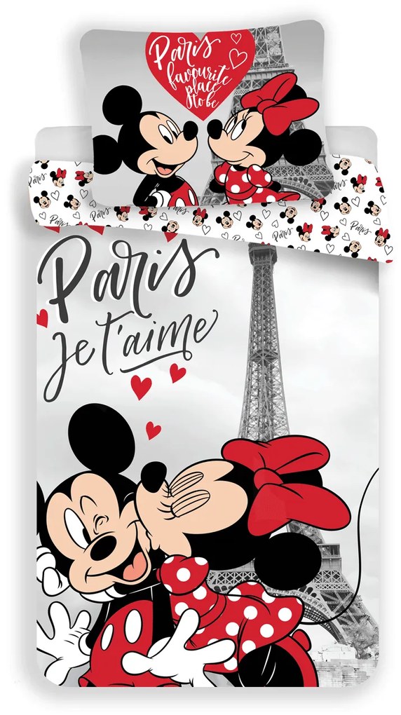 Jerry Fabrics povlečení MICKEY AND MINNIE IN PARIS 140x200 / 70x90 cm