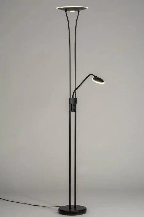 Stojací lampa se čtecí lampičkou a stmívačem Crayne Black Viante