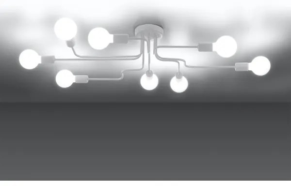 Sollux SL.1444 - Přisazený lustr VECTOR 8xE27/15W/230V bílá