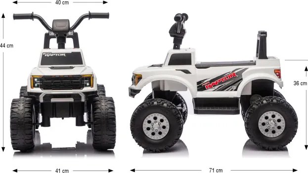 Elektrické autíčko Ford F-150 Raptor bílé