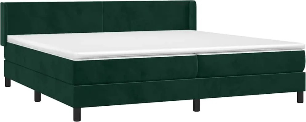 Box spring postel s matrací tmavě zelená 200x200 cm samet 3130862