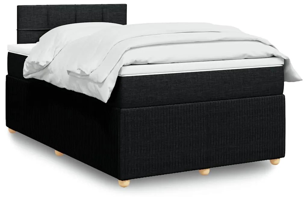Box spring postel s matrací černá 120x200 cm textil 3287425