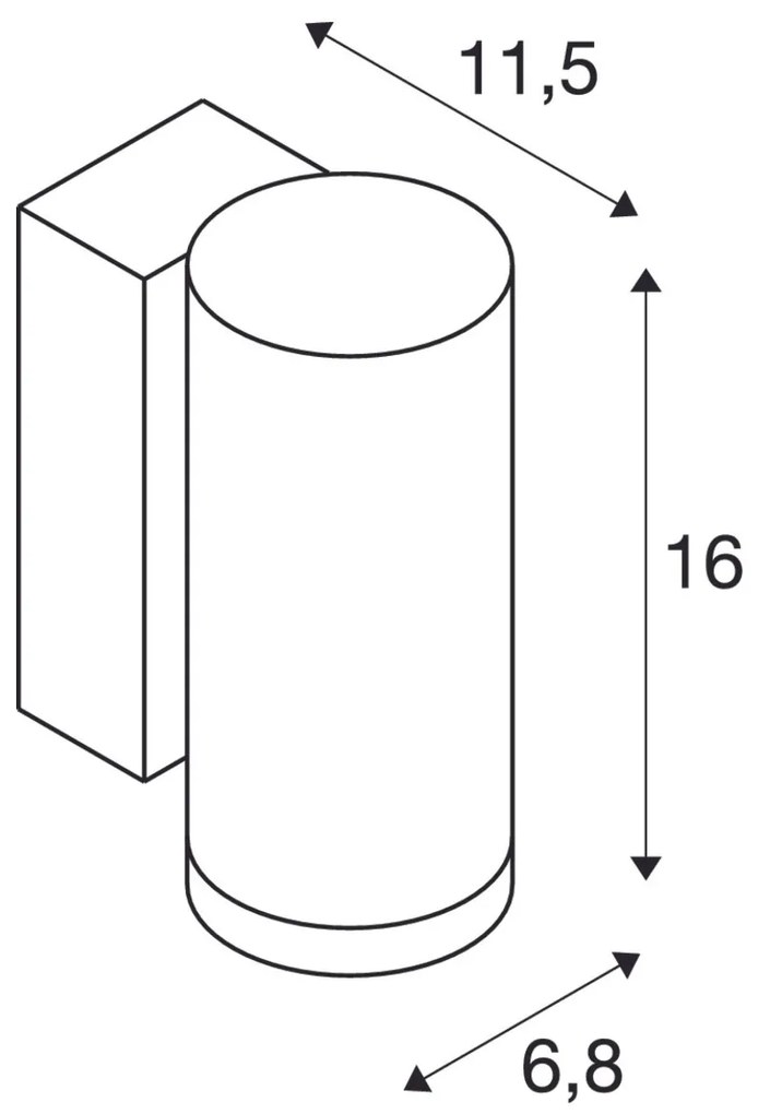 SLV Enola Round S, venkovní nástěnné svítidlo LED 6W 3000/4000K, antracit, výška 16cm, IP65