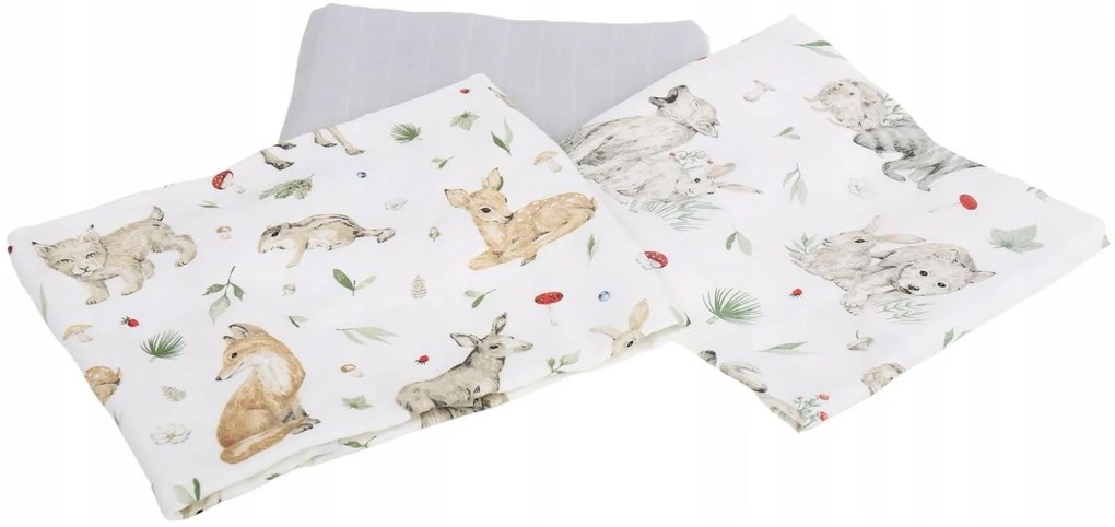 Dětské mušelínové pleny BABYMAM PREMIUM 60x75 cm - sada 3 ks - Lesní zvířátka