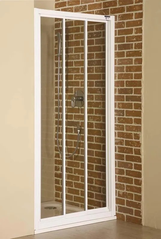 Roltechnik CLASSIC sprchové dveře zasouvací třídílné PD3/1000 bílá /transparent - Roltechnik