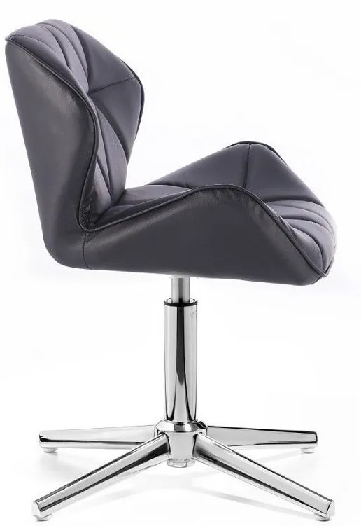 LuxuryForm DESIGN Otočná židle MILANO na stříbrném kříži - černá