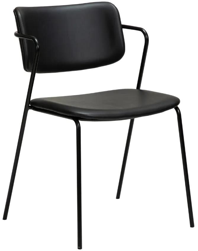 OnaDnes -20% ​​​​​Dan-Form Černá koženková jídelní židle DAN-FORM Zed