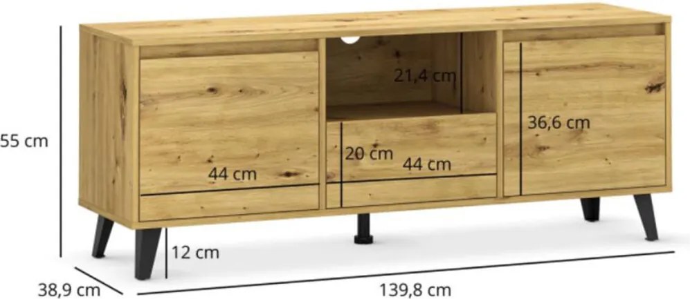 TV stolek 2D1S Borg dub artisan (P)