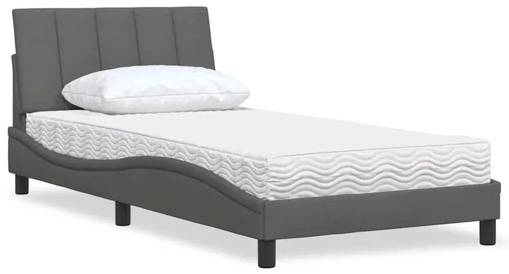 Postel s matrací Hanko tmavě šedá 100 x 200 cm textil 3310511
