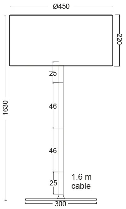 ACA DECOR Stojací lampa YASMINE max. 60W/E27/230V/IP20, bílá, průměr 450mm