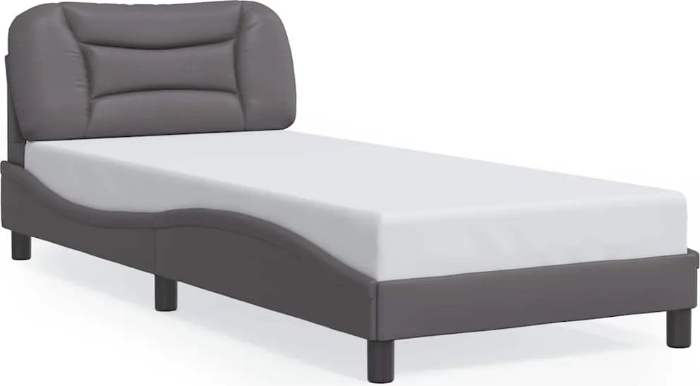 Rám postele bez matrace Hvar šedý 90x200 cm umělá kůže 3207977