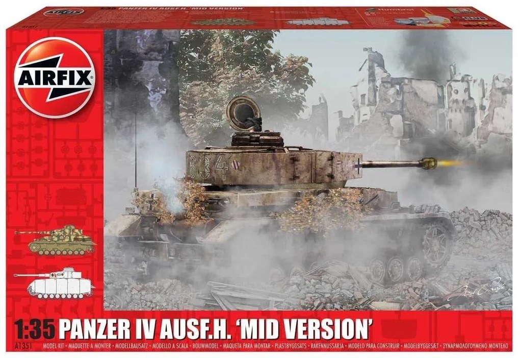 Plastikový model classic kit tank a1351 - panzer iv ausf.h, mid version