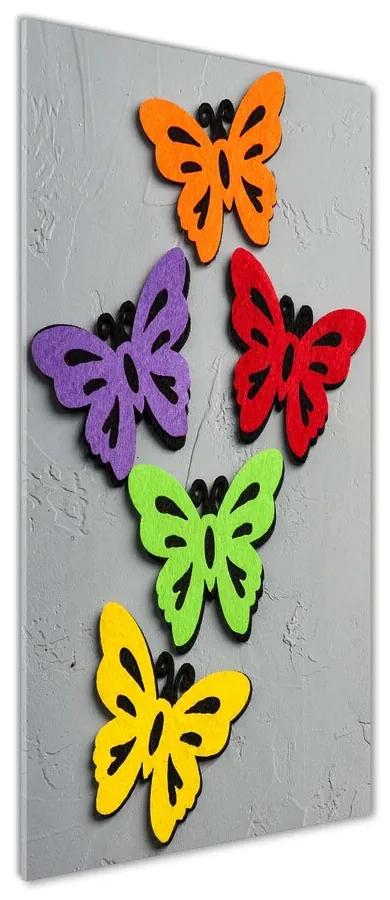 Wallmuralia Fotoobraz na skle Barevní motýli 50x125 cm