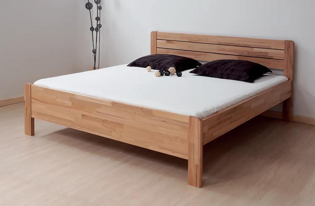 BMB Sofi Lux postel - buk Moření: Antracit, Provedení: oblé, Rozměr: 180 x 200 cm