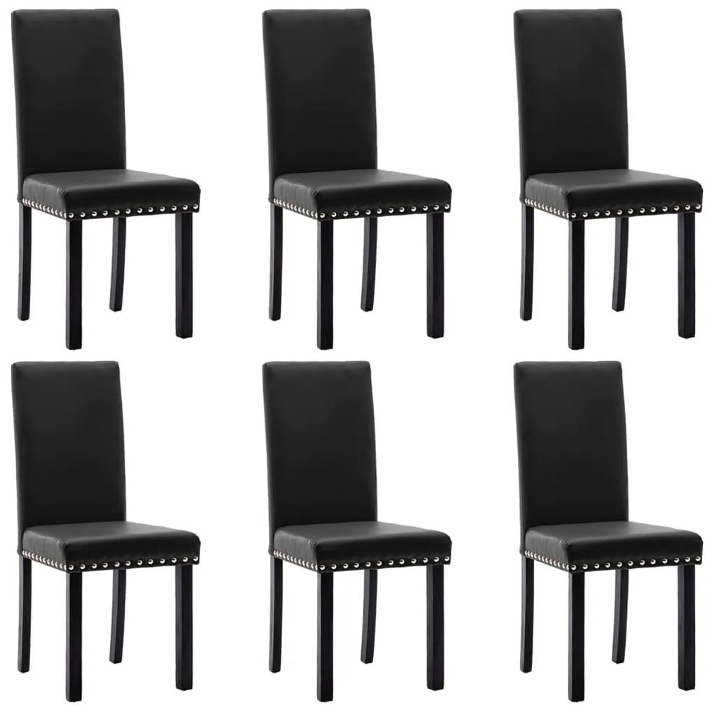 3080116 vidaXL Jídelní židle 6 ks černé umělá kůže