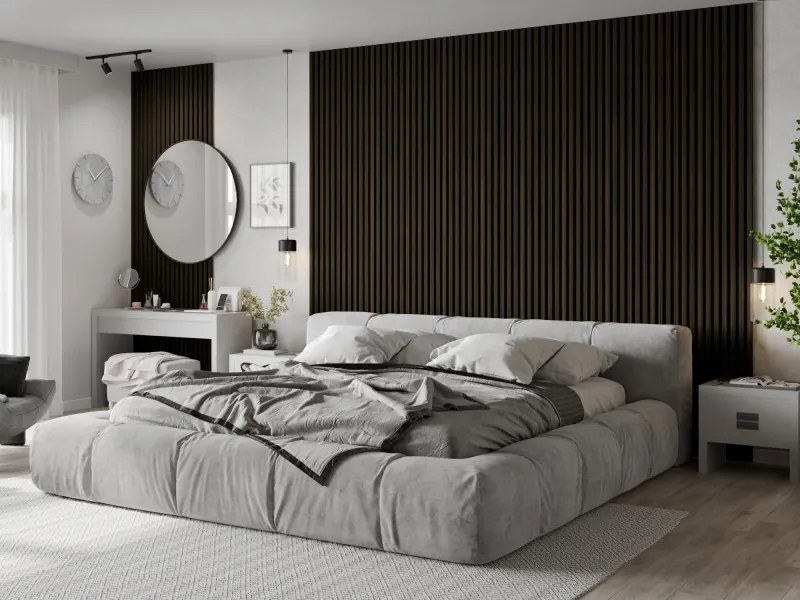 Mexen Lam-F, akustické stěnové lamely 275 × 30 cm, plstěný podklad 8 mm, technická dýha, eben královský, S105-275307-3015-020