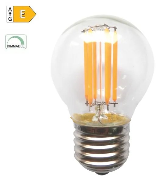 Diolamp LED Mini Globe Filament žárovka čirá P45 6W/230V/E27/4000K/770Lm/360°/Dim