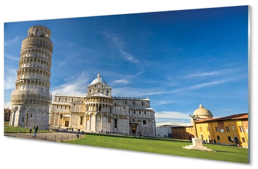 Obraz na skle Italy Šikmá věž katedrály 120x60 cm