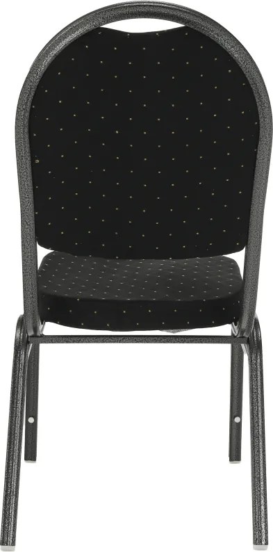 Židle, stohovatelná, látka černá / rám šedý, JEFF 2 NEW