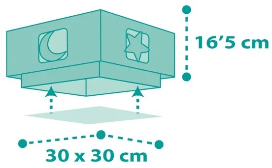 Dalber 63236H - Dětské stropní svítidlo MOONLIGHT 2xE27/60W/230V zelená