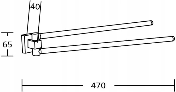 Nástěnný věšák na ručníky MAXMAX MEXEN RUFO - 2 ramenný - černý matný, 7050925-70