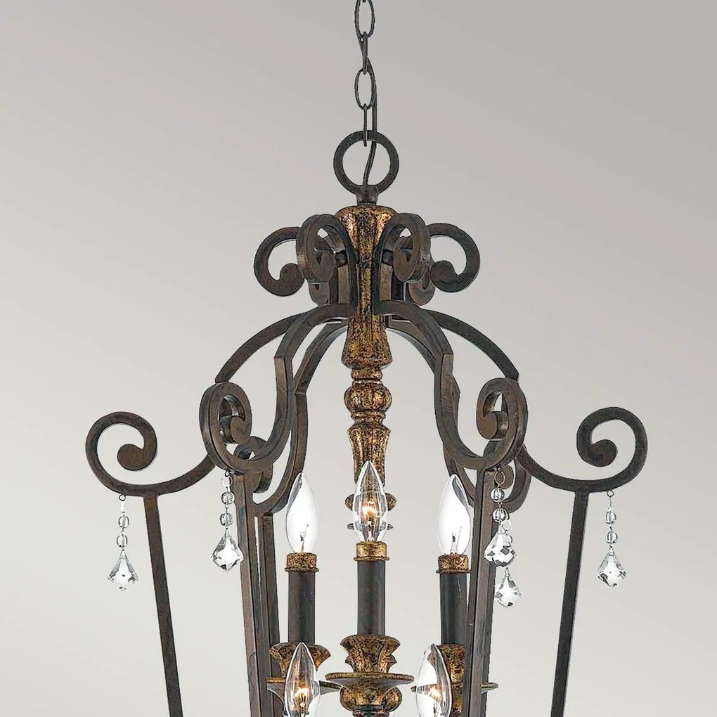 Elstead MARQUETTE B rustikální lustr 52 cm 6xE14 starý bronz
