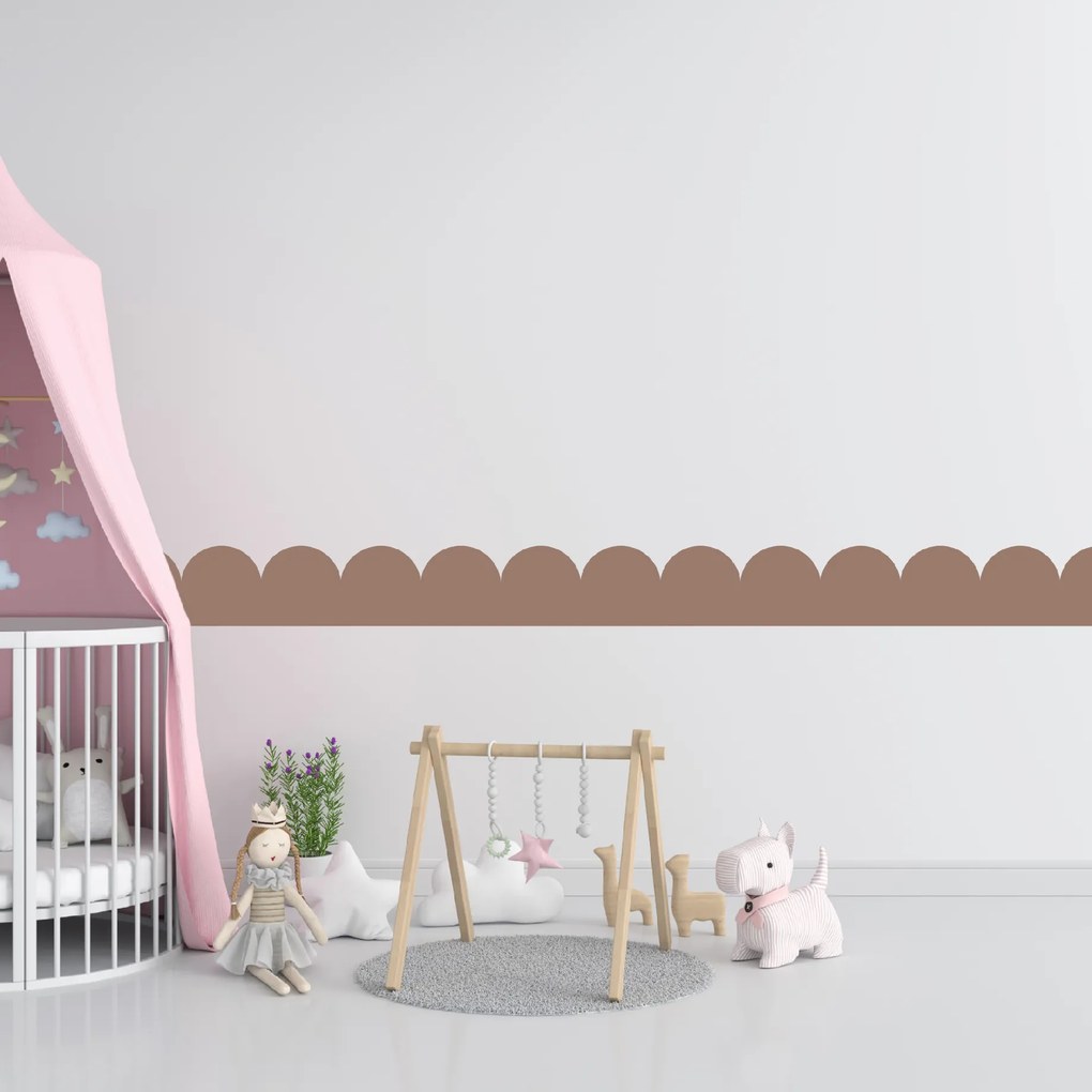 PIPPER. Textilní samolepící tapeta - Mini Oblouk - Hnědá barva Barva: Tmavá
