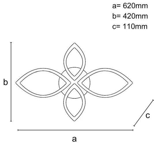 LED Stmívatelný přisazený lustr LED/95W/230V 3000-6500K + dálkové ovládání