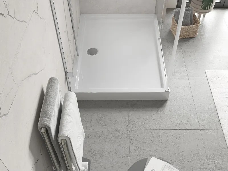 Mexen Flow+ obdélníkový sprchový kout 100 x 70 cm, bílý lesk - 46R107010H