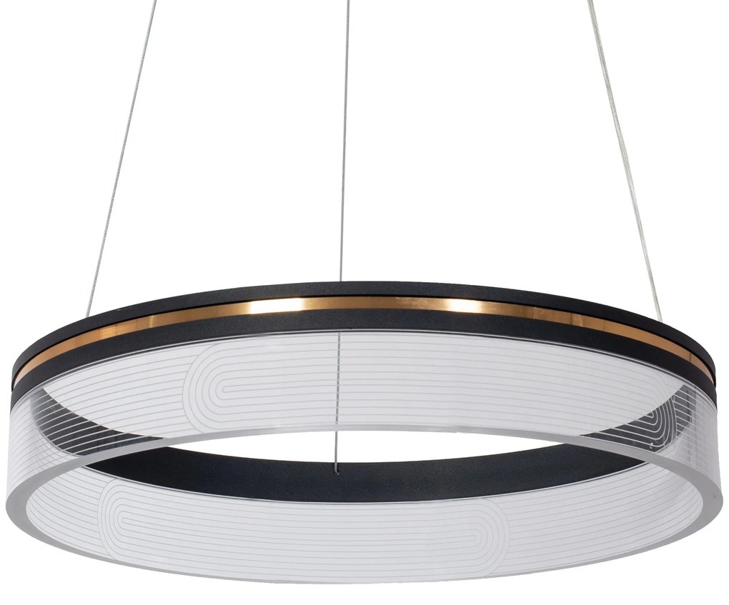 Toolight, LED závěsné svítidlo 40cm APP1191-CP, černá-zlatá, OSW-40022