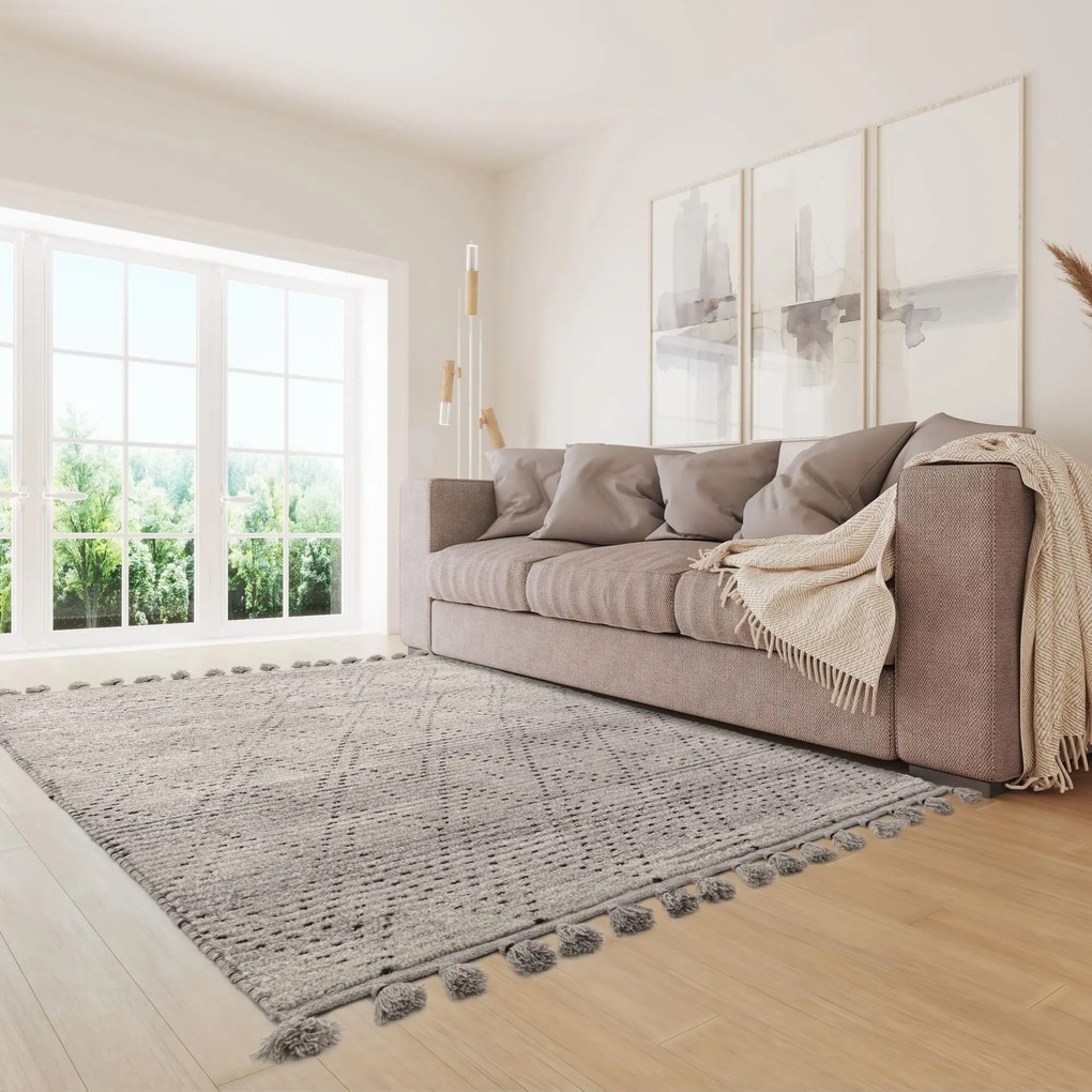Tribeca Design Kusový koberec Livan Grey Black Diamond Rozměry: 200x290 cm