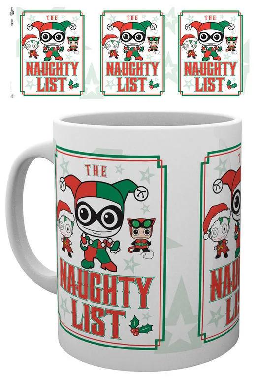 DC comics Naughty List Christmas hrnek