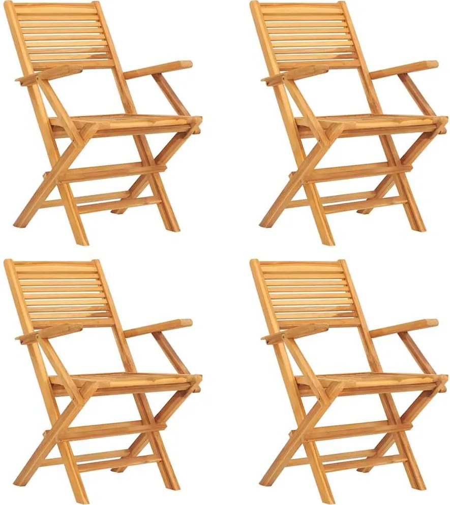 Skládací židle 4 ks 55x62x90 cm masivní teak 3155067
