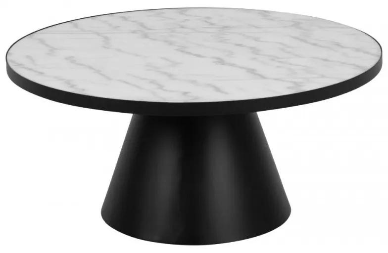 Actona Konferenční stolek Soli 3 bílý mramor/černá