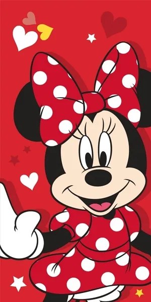 Jerry Fabrics osuška Minnie Red heart 70x140 cm