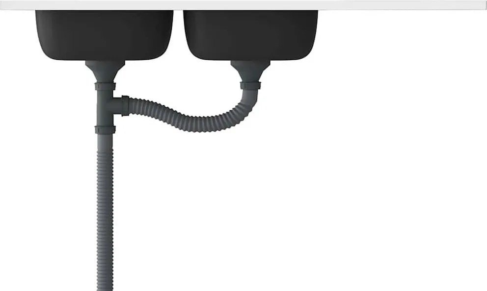 Kuchyňský dvojitý dřez stříbrný 1 200x500x155 mm nerezová ocel 147238
