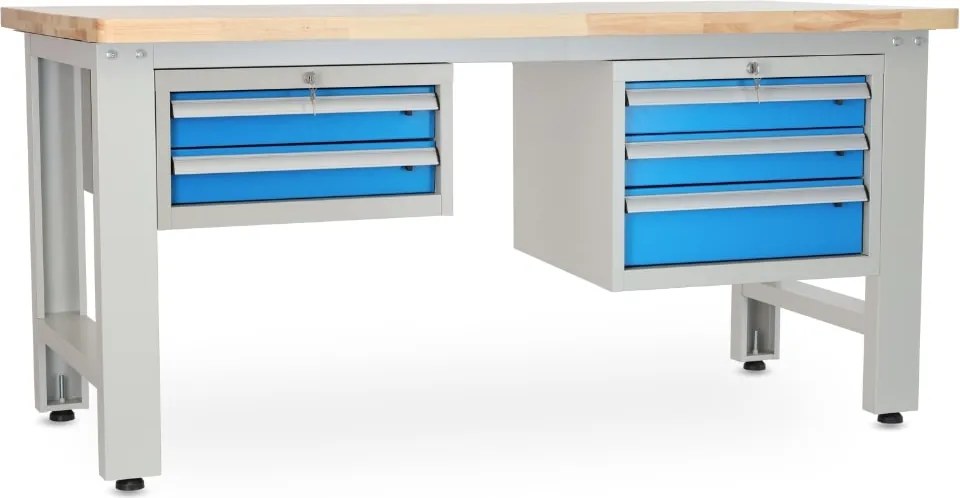 Dílenský stůl Solid OAK-23, 180 cm, 2 závěsné boxy, dub