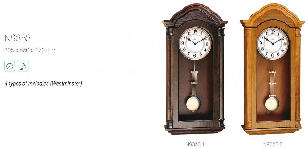 Kyvadlové nástěnné hodiny N9353.2 JVD 66cm