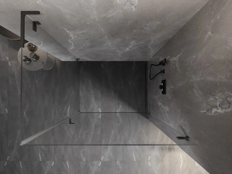 Mexen Lunar-B L výklopný sprchový kout pravý 100 x 80 cm, čiré sklo, grafitová, 832L-100-080-95-00-P