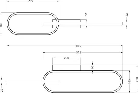 Zuma Line C241145502A - LED Stropní svítidlo RAVON 2xLED/24W/230V černá/zlatá