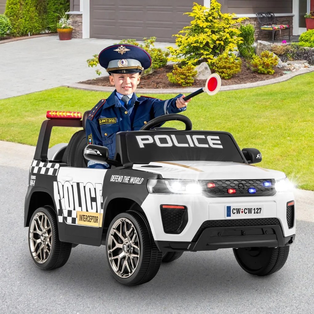 Costway 12 V dětské elektrické auto Police elektrické dětské auto s dálkovým