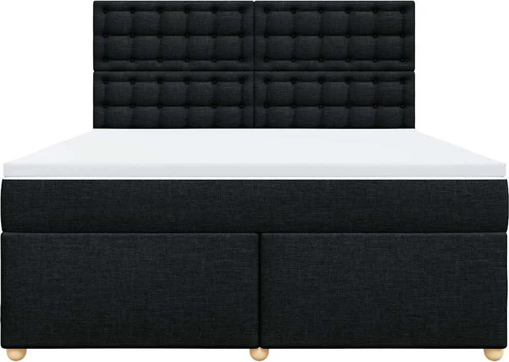 Box spring postel s matrací černá 180x200 cm textil 3293675
