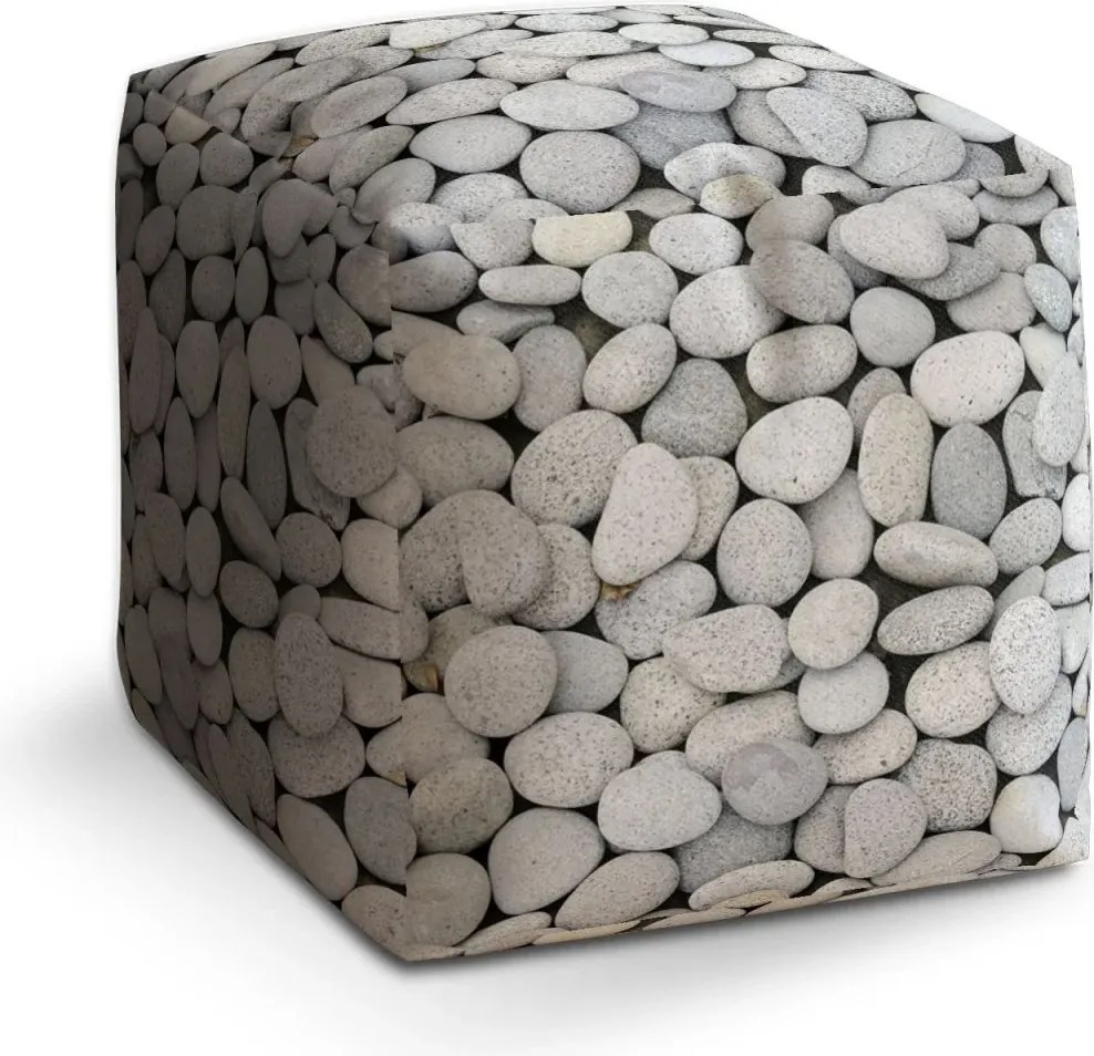 Sablio Taburet Cube Oblázky - 60x60x60 cm