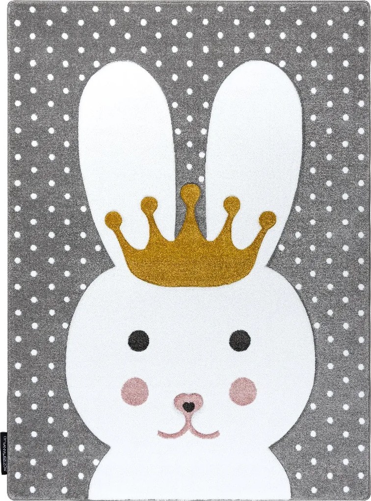 Detský kusový koberec Petit Bunny grey, 200x290, šedá, detská izba, Dywany Łuszczów