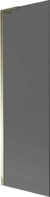 Mexen Next L, 1-křídlová vanová zástěna 60 x 150 cm, 6mm šedé sklo, zlatý lesklý profil, 895-060-000-03-40-50