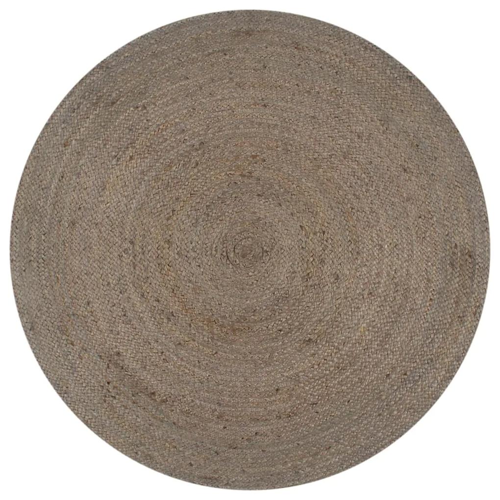 133664 vidaXL Ručně vyrobený koberec z juty kulatý 150 cm šedý