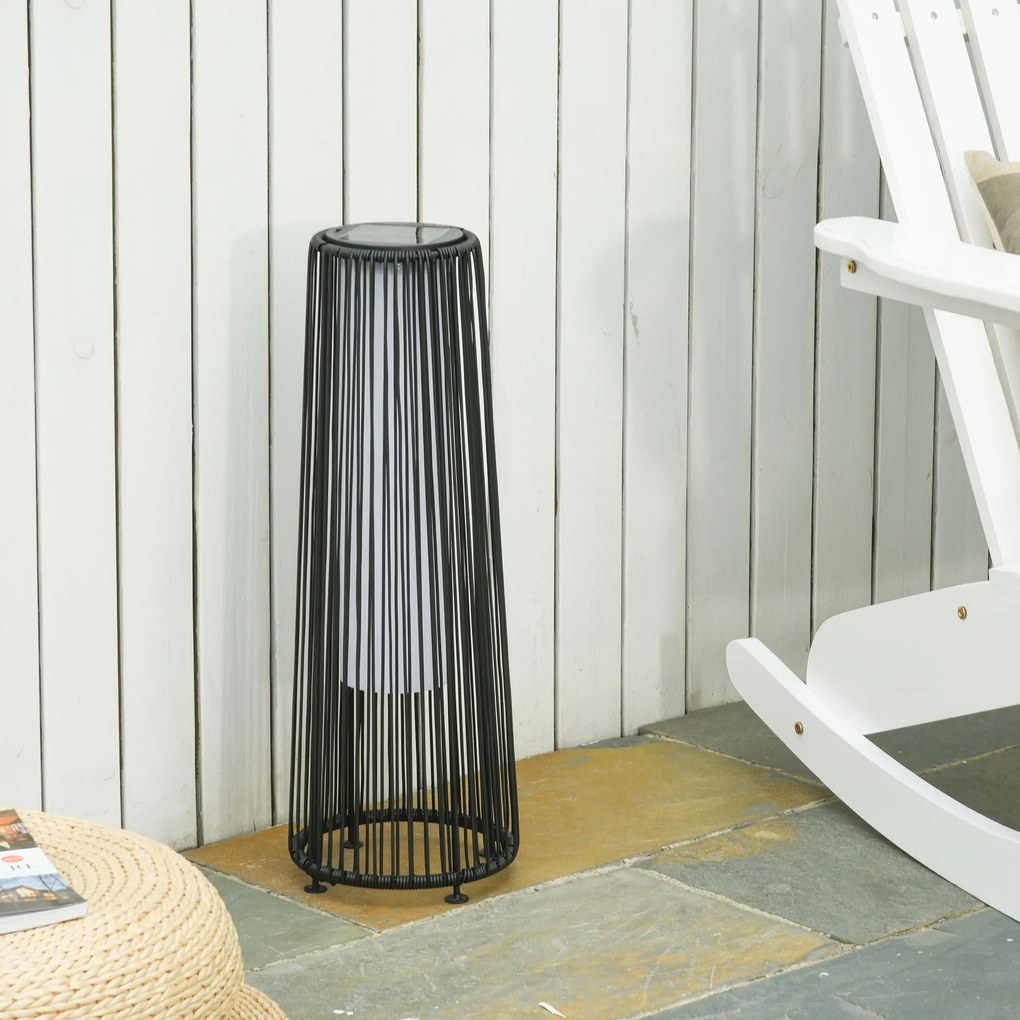 Zahradní solární lampa Outsunny se světelným senzorem, vodotěsná, automatická LED, černá, 21,5 x 21,5 x 61 cm, ideální pro zahradu a terasu | Aosom.de