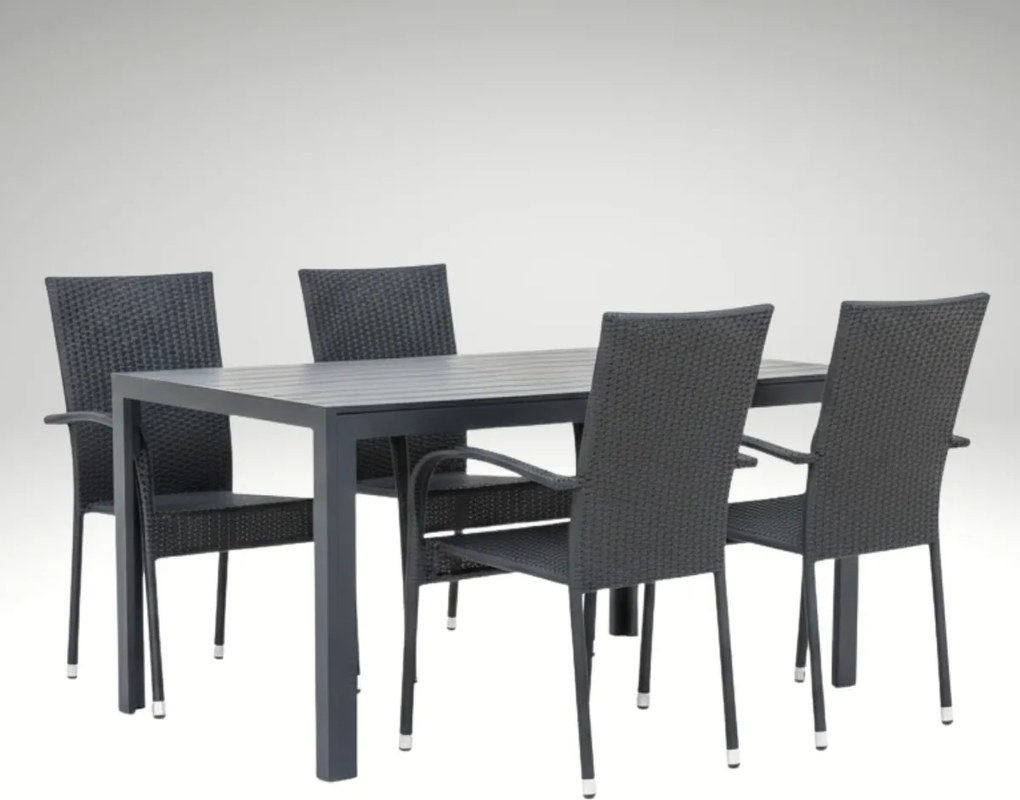 Vikio Zahradní ratanový set 140x80 pro 4 osoby DT255 antracit